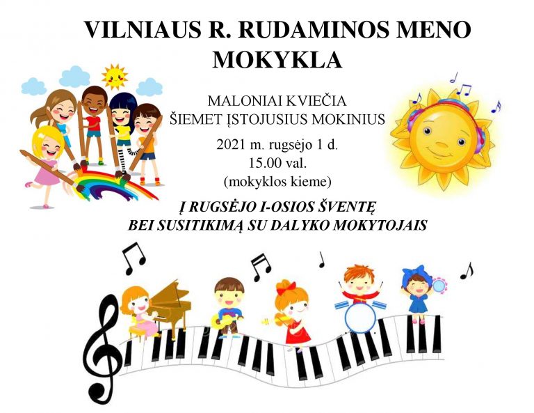 Kviečiame į Rugsėjo 1-osios šventę! – VILNIAUS R. RUDAMINOS MENO MOKYKLA